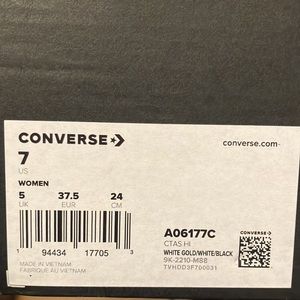 Converse | Shoes | Converse Ctas Hi Lift White Goldwhiteblack Womens ...